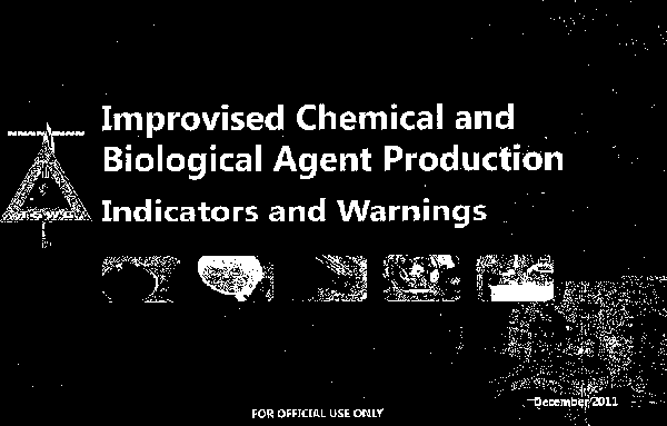 Indicators and Warnings of CB Agent Production Guidebook (TSWG ...
