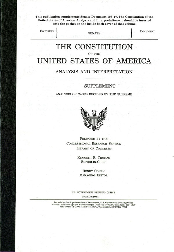 2018 Supplement to the Constitution of the U.S. of America Analysis and ...